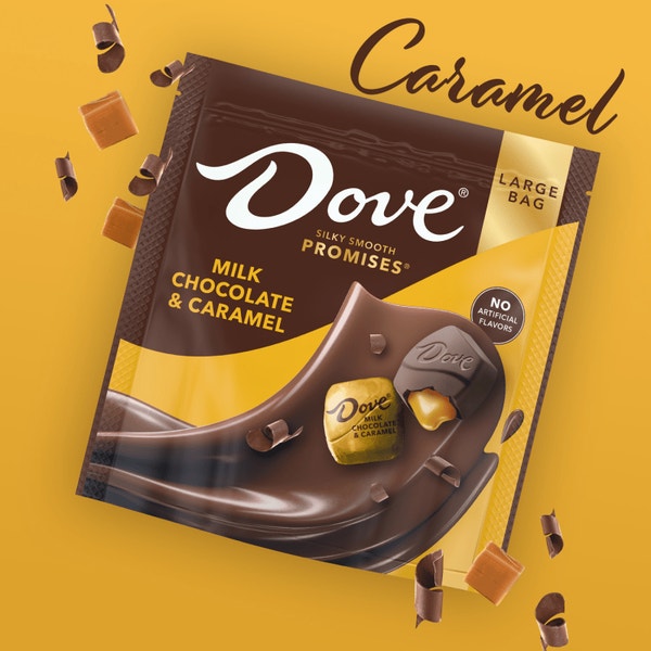 DOVE PROMISES MILK CHOCOLATE CARAMEL STAND UP POUCH 12.67OZ | Dove